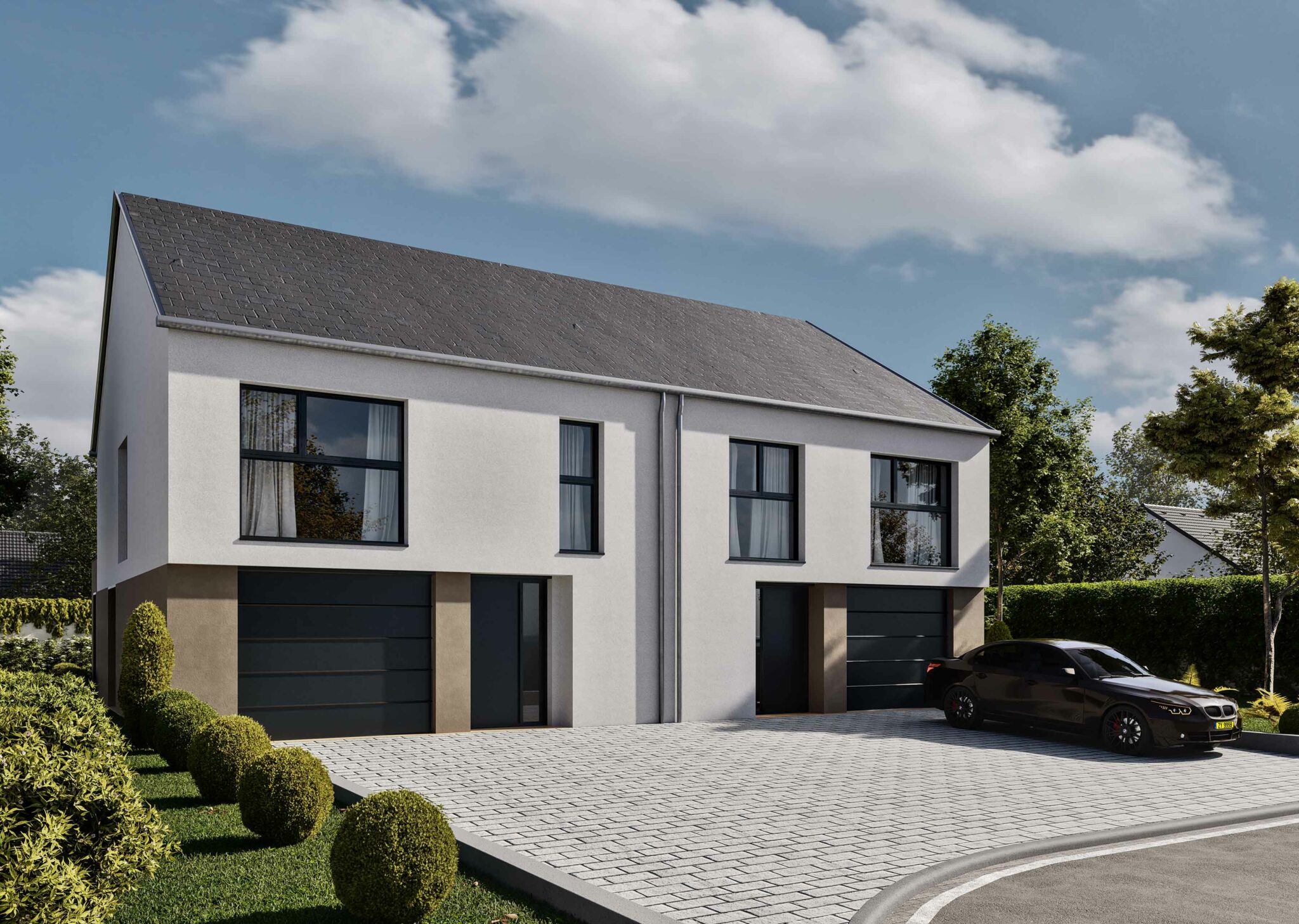 Maison unifamiliale jumelée à Heffingen Lot A de 144,31 m2 avec 3 chambres.