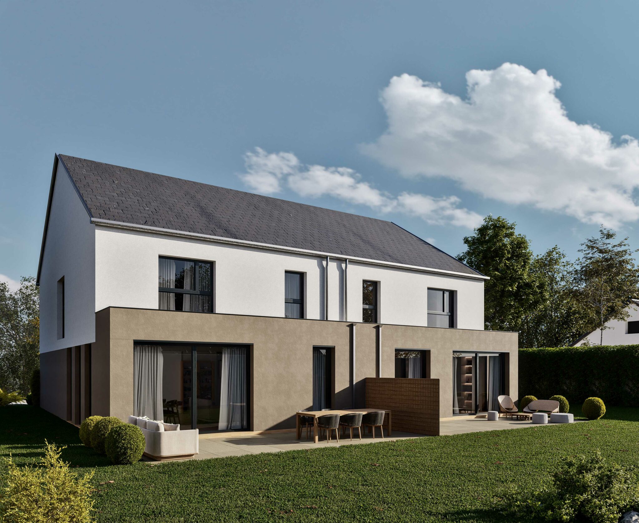 Maison unifamiliale jumelée à Heffingen Lot B de 144,73 m2 avec 3 chambres.